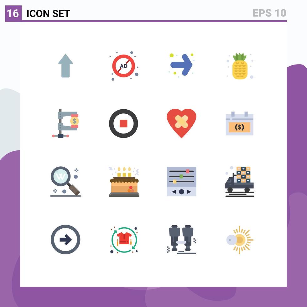 Editable Vector Line Pack of 16 Simple Flat Colors of income business ...