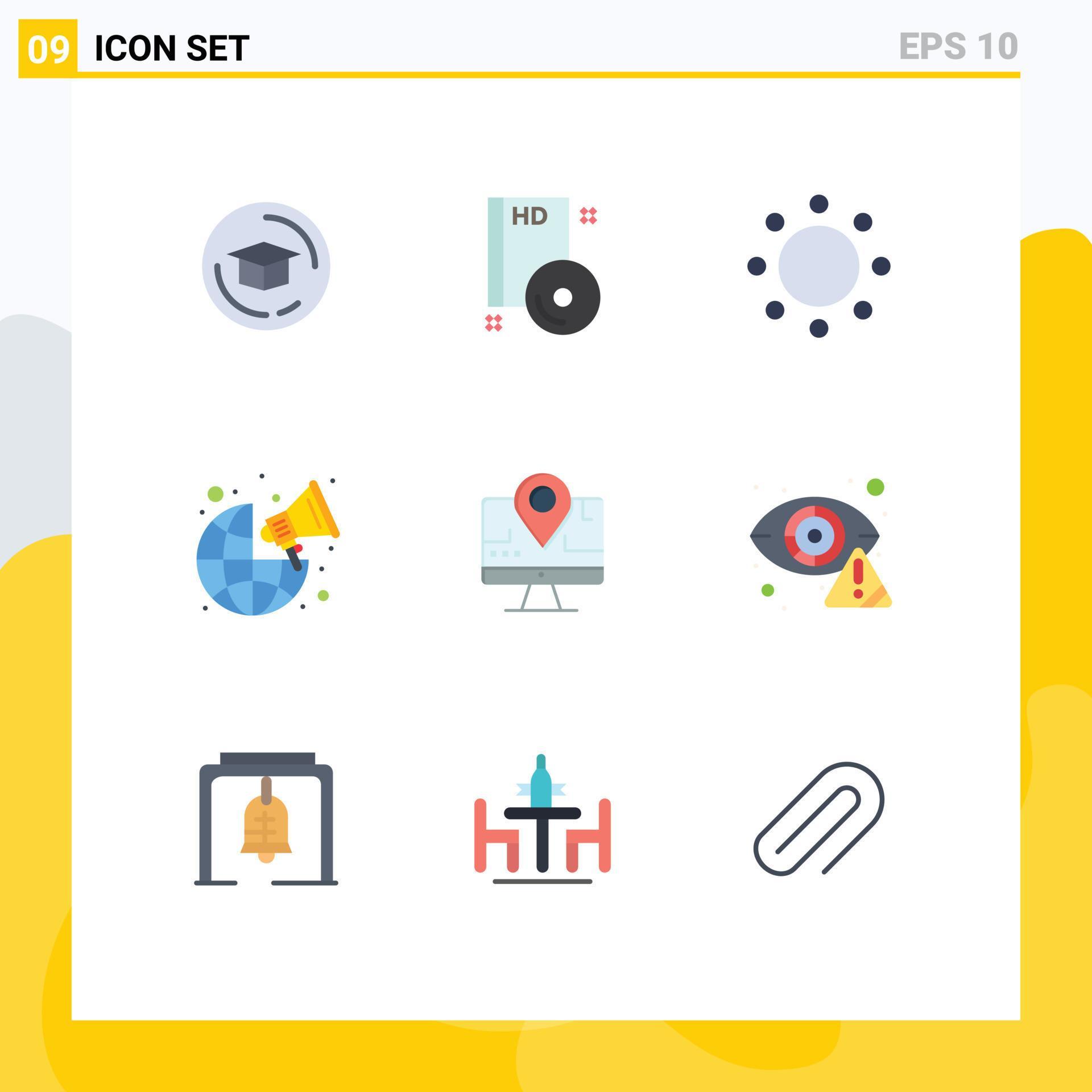 9 Flat Color Concept For Websites Mobile And Apps Map Worldwide Commitment Marketing Broadcast