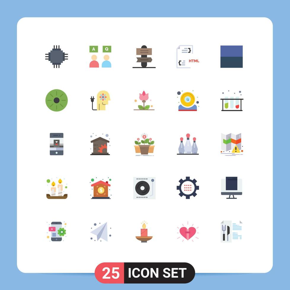 Universal Icon Symbols Group Of 25 Modern Flat Colors Of Grid File Qa Development Coding