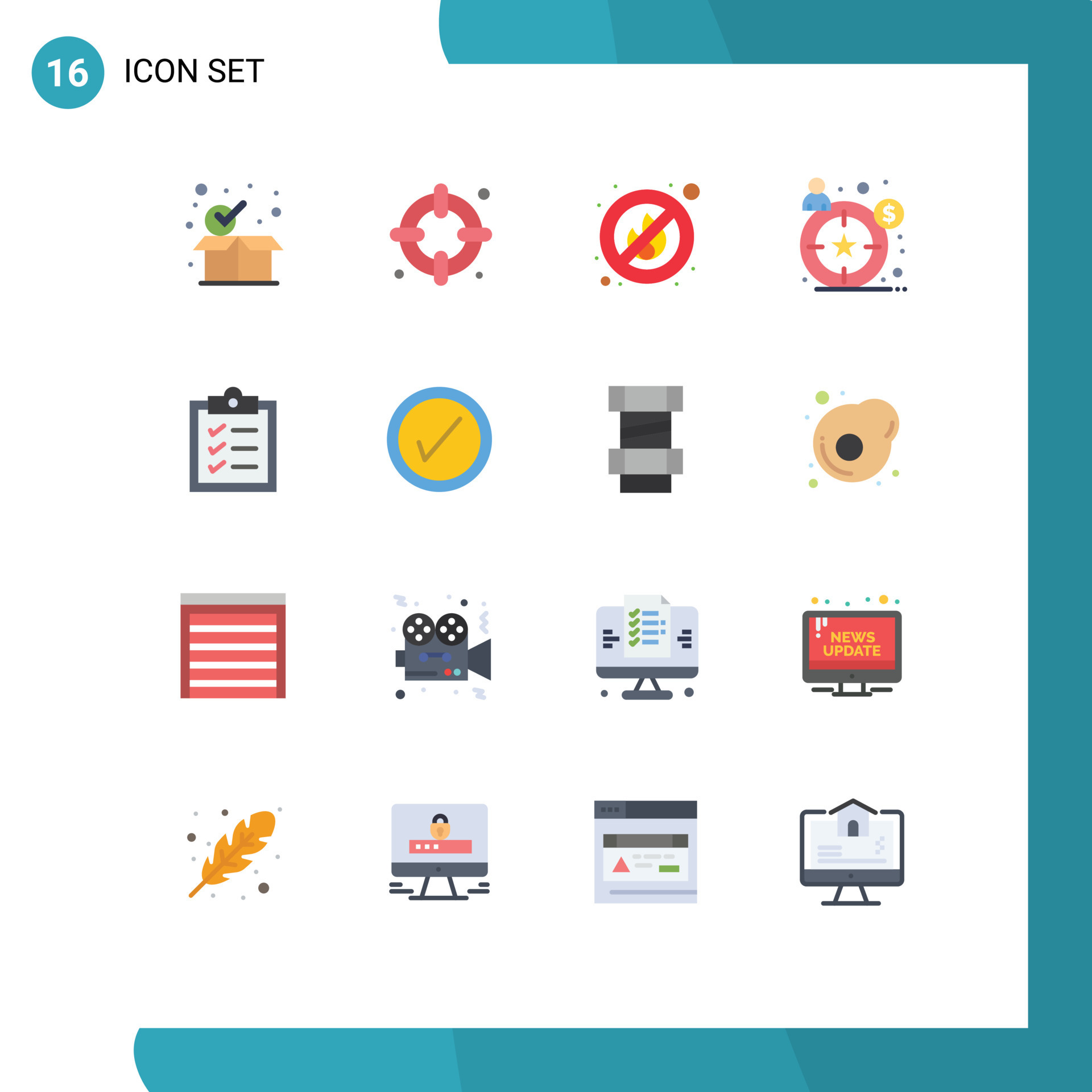 16 Universal Flat Colors Set For Web And Mobile Applications Interface Tasks No List Target