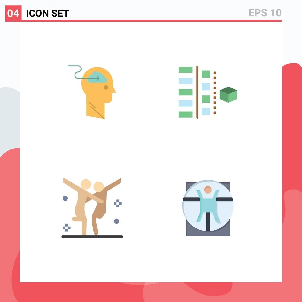 4 User Interface Flat Icon Pack Of Modern Signs And Symbols Of Cloud Product Upload Phases