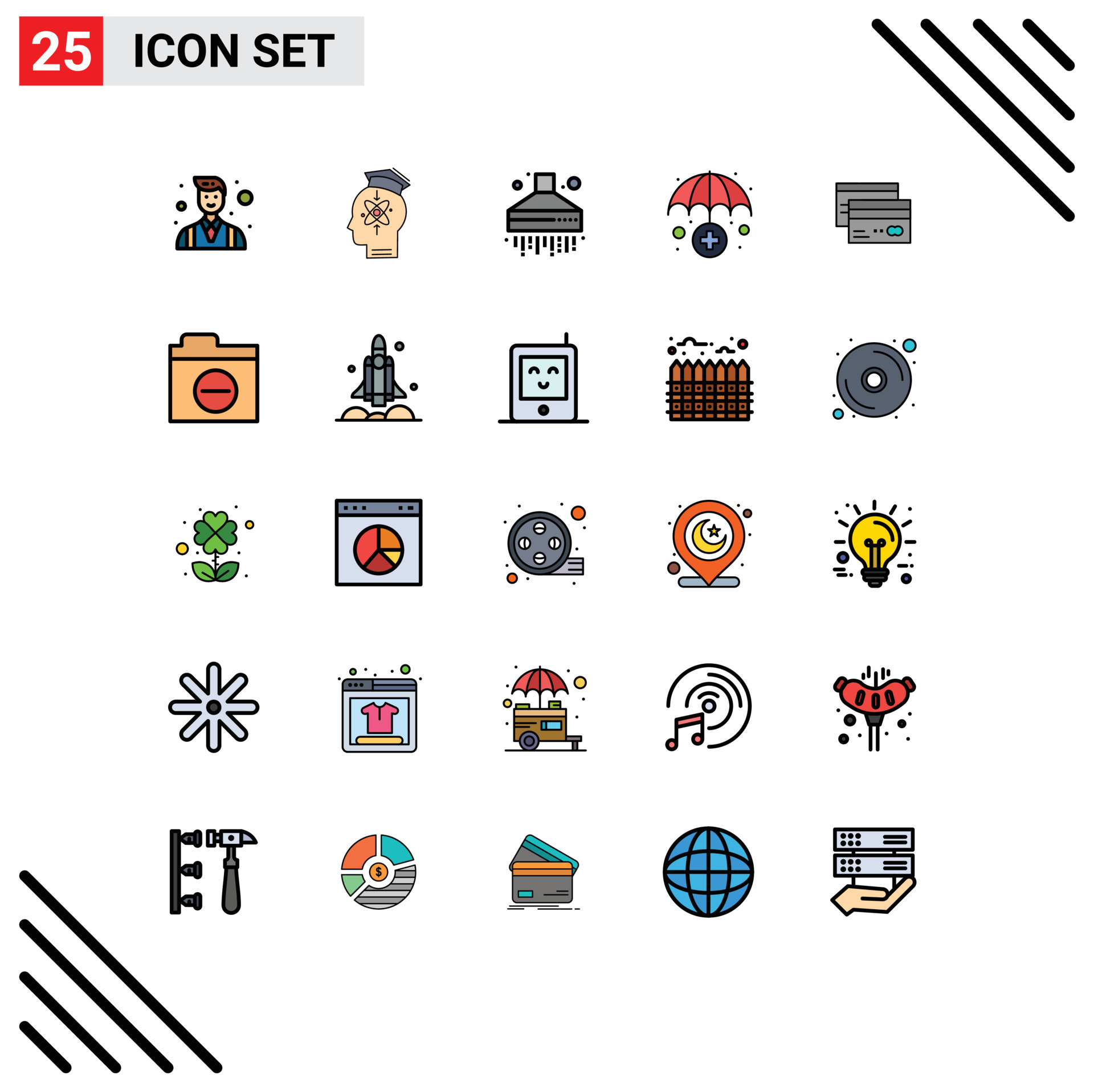 Set Of 25 Modern Ui Icons Symbols Signs For Card Creditcard Skill