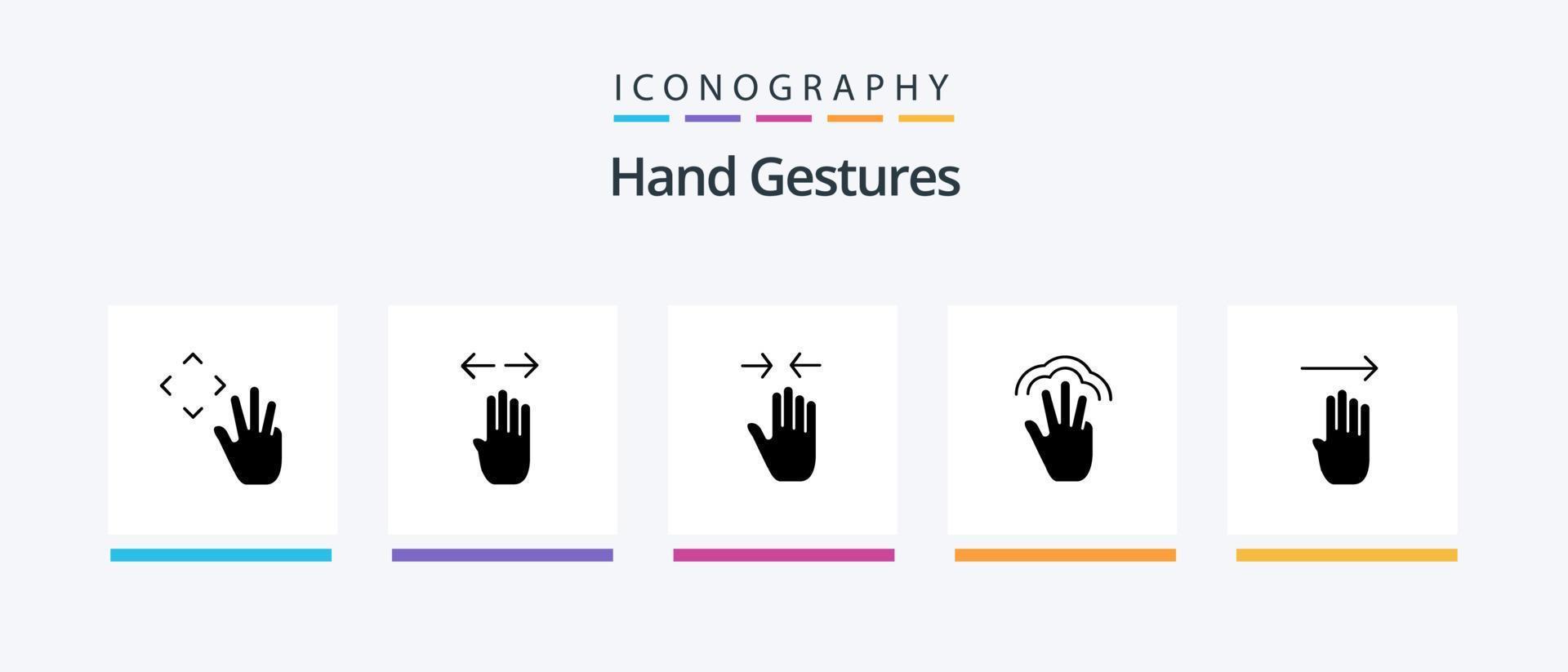 Hand Gestures Glyph 5 Icon Pack Including interface. gestures. right. fingers. arrow. Creative ...