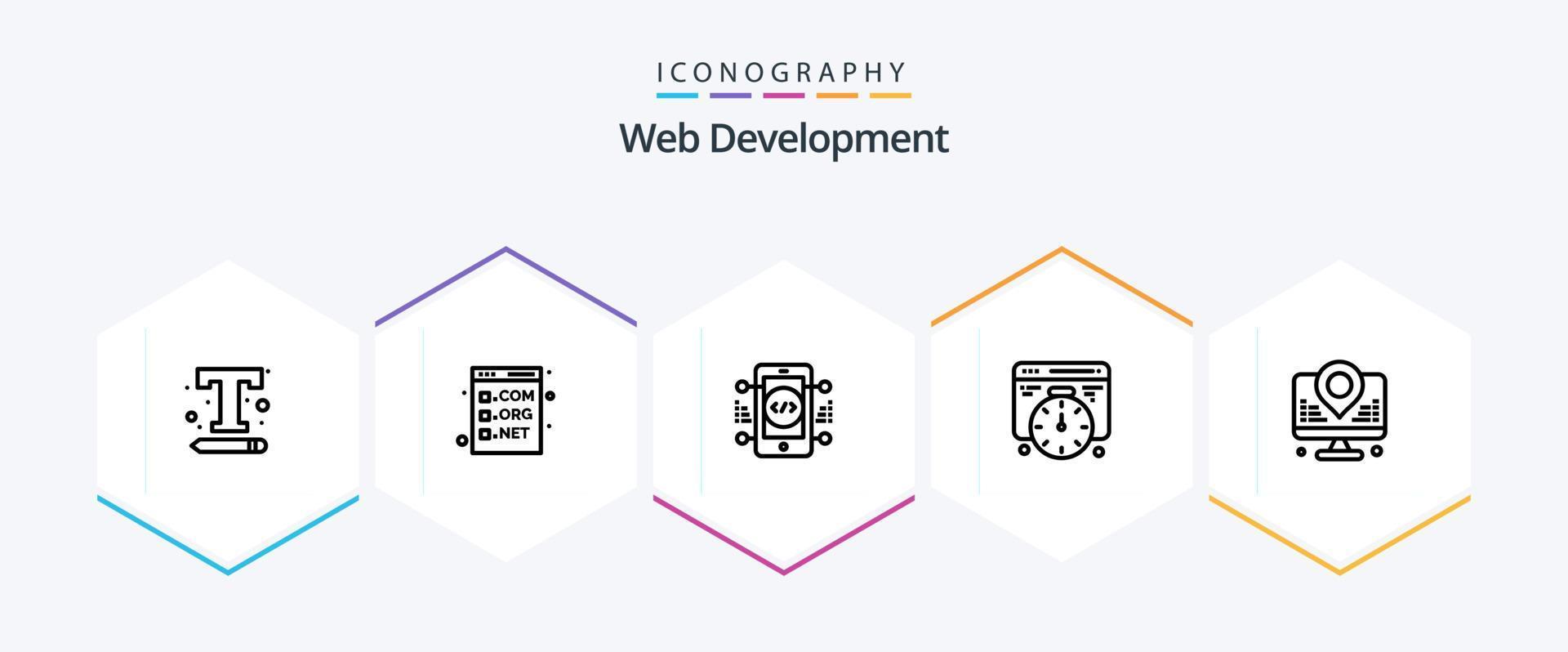 Web Development 25 Line icon pack including development. web ... Web Development 25 Line icon pack including development. web ...