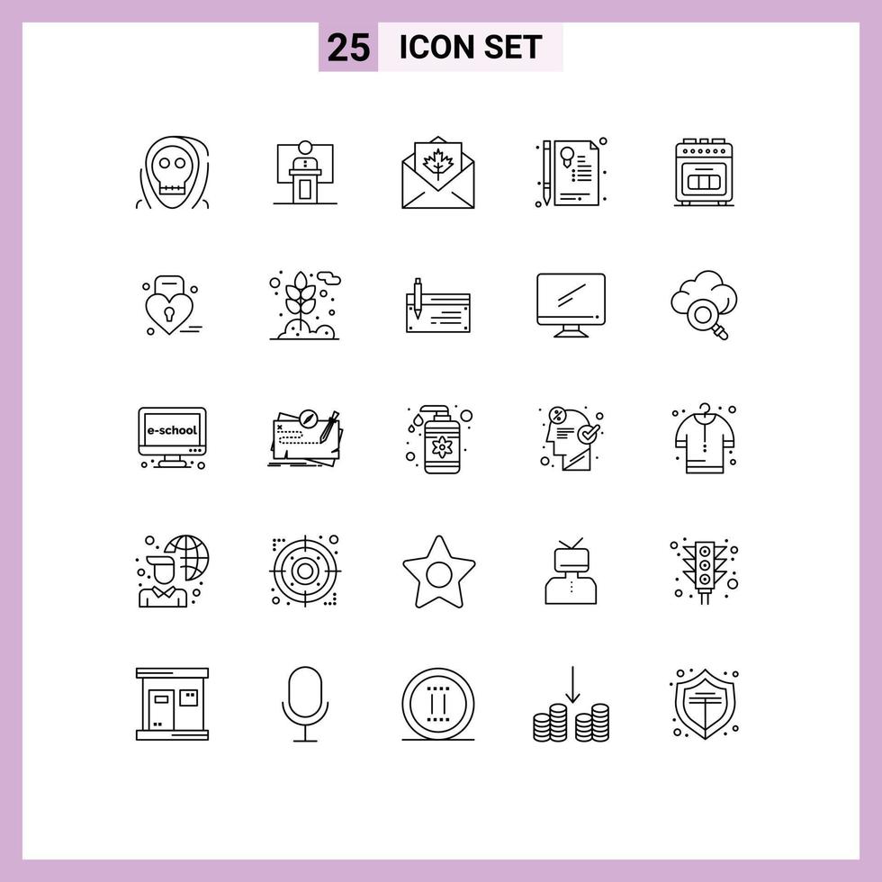 Line Pack of 25 Universal Symbols of certificate mail event greetings ...