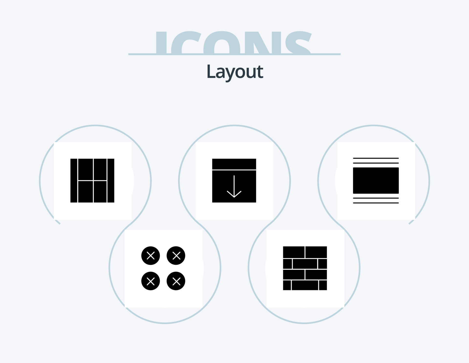 Layout Glyph Icon Pack 5 Icon Design Layout Grid Strategy Arrange