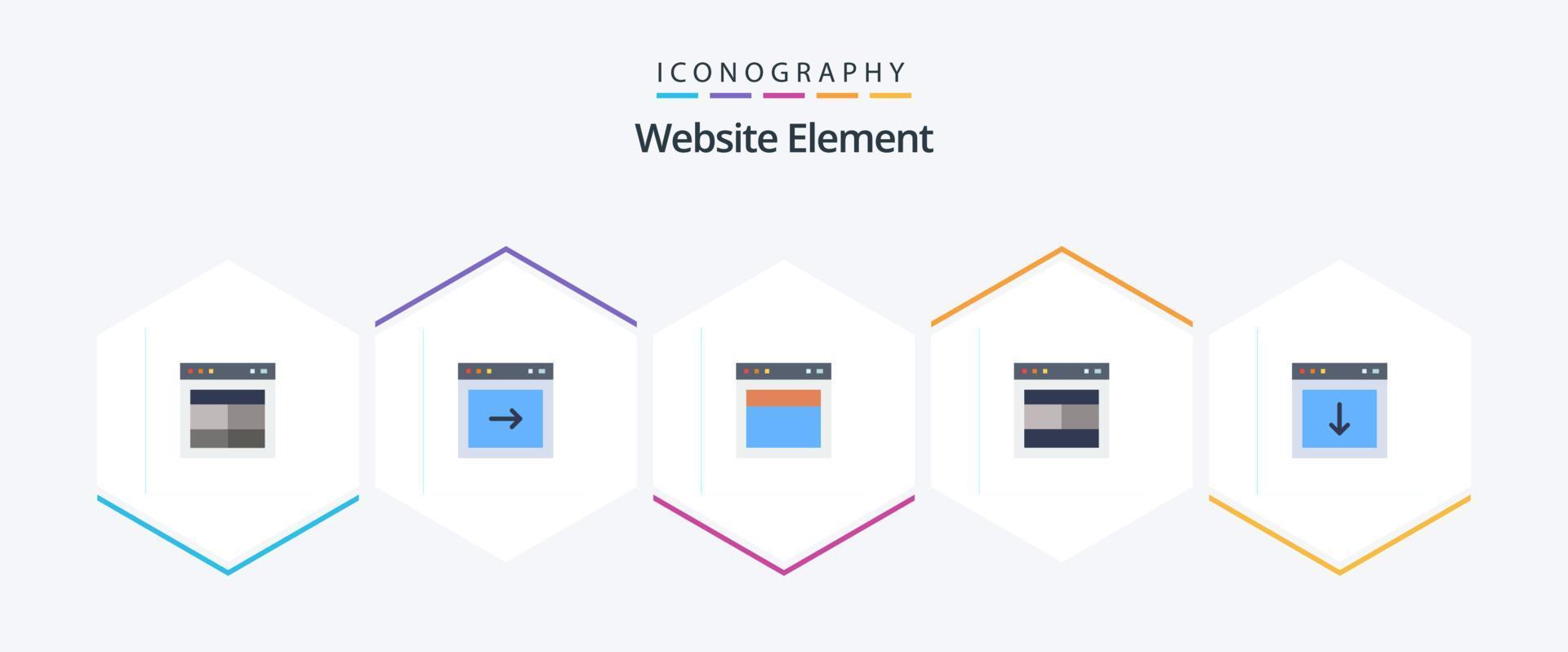 Website Element 25 Flat icon pack including element. arrow. website ...