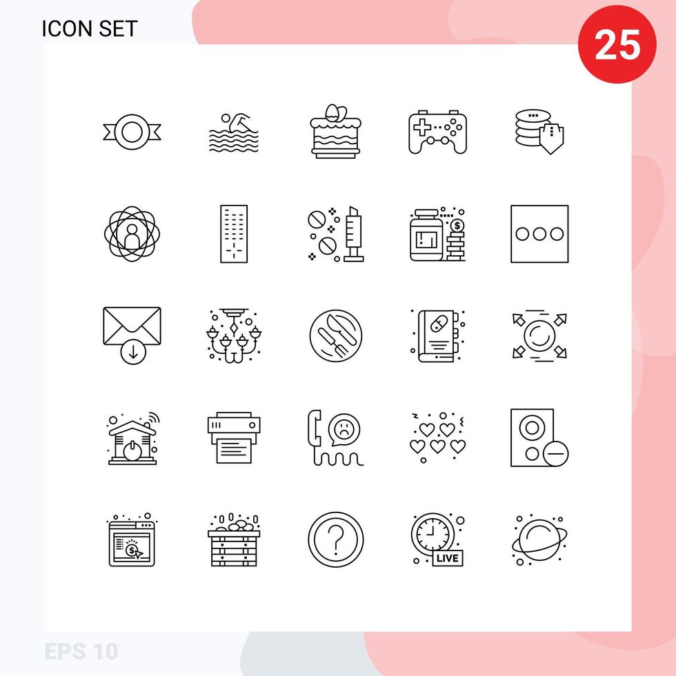 25 Creative Icons Modern Signs And Symbols Of Dollar Joystick Cack Game Controller Editable
