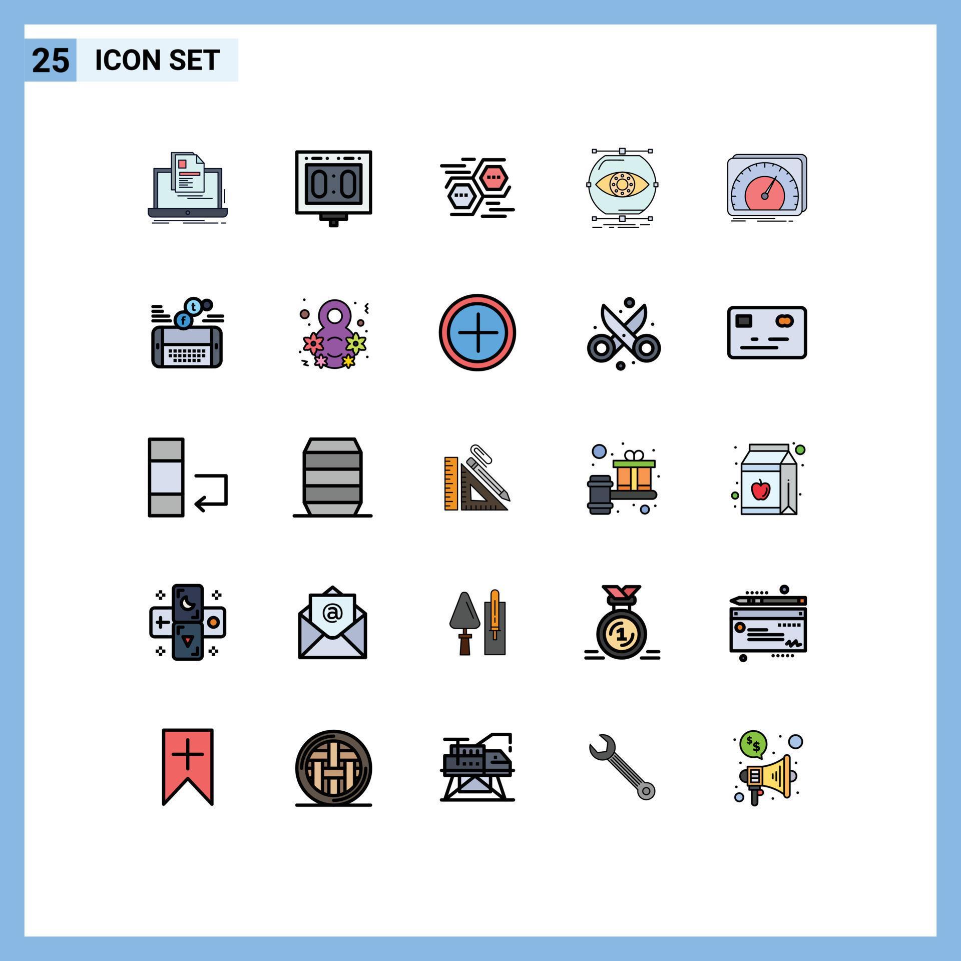 Universal Icon Symbols Group of 25 Modern Filled line Flat Colors of ...