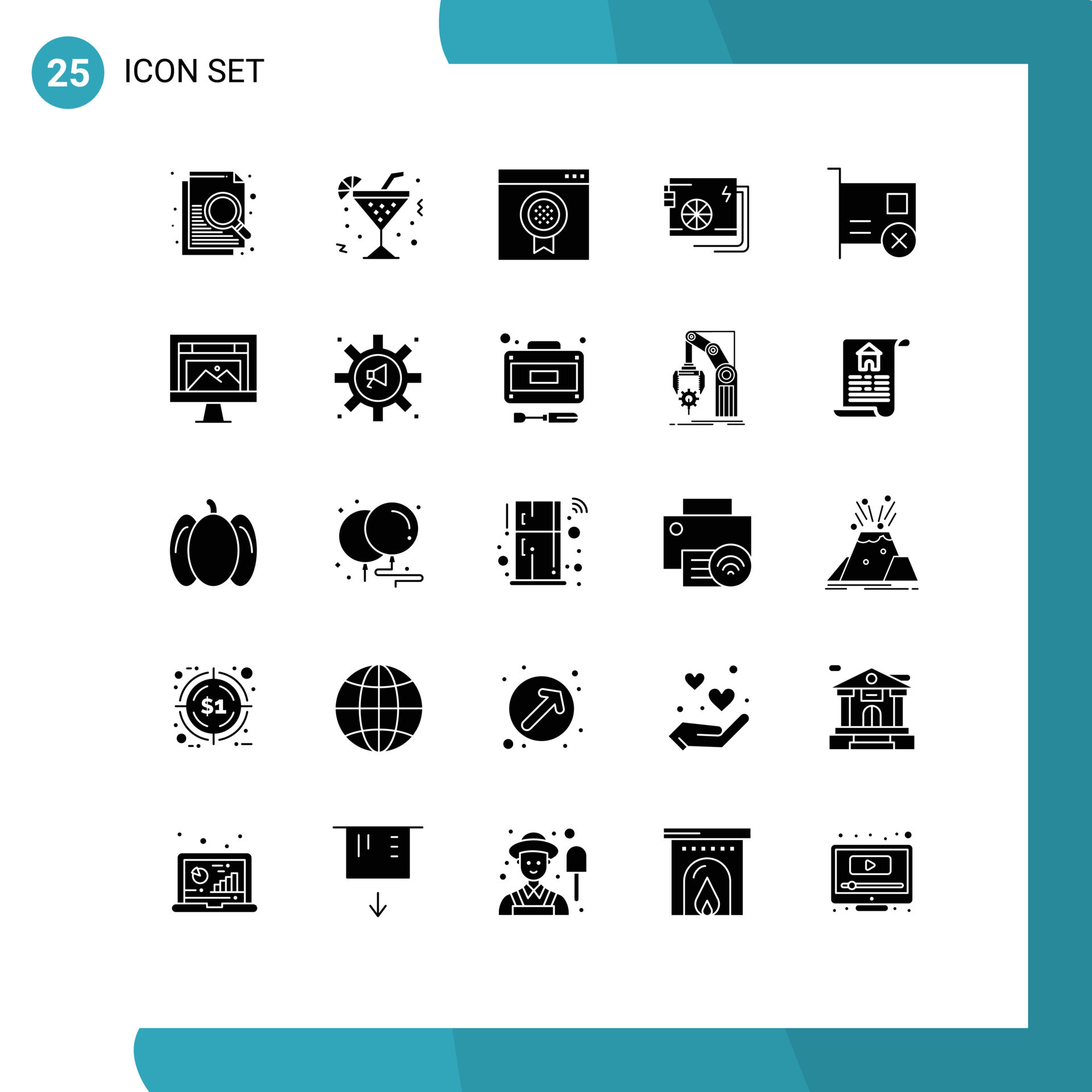 Set Of 25 Modern Ui Icons Symbols Signs For Computers Supply Browser Power Computer Editable