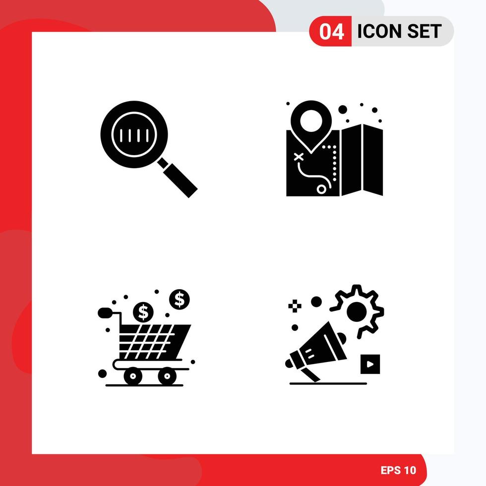 Stock Vector Icon Pack of 4 Line Signs and Symbols for code full ...