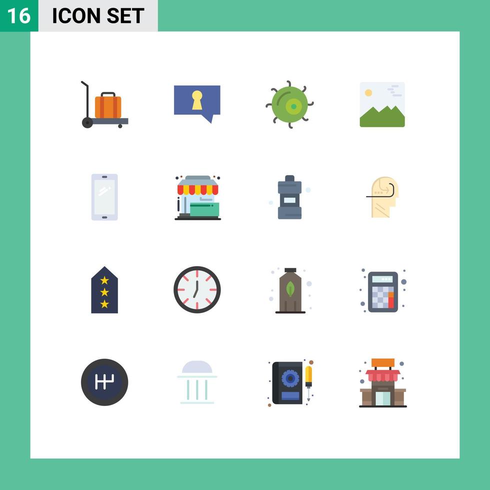 Modern Set Of 16 Flat Colors And Symbols Such As Purchase Android Gallery Mobile Phone Editable