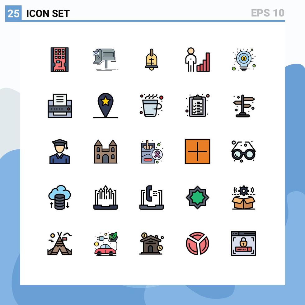 Stock Vector Icon Pack Of 25 Line Signs And Symbols For Graph Chart Newsletter Analytics Easter