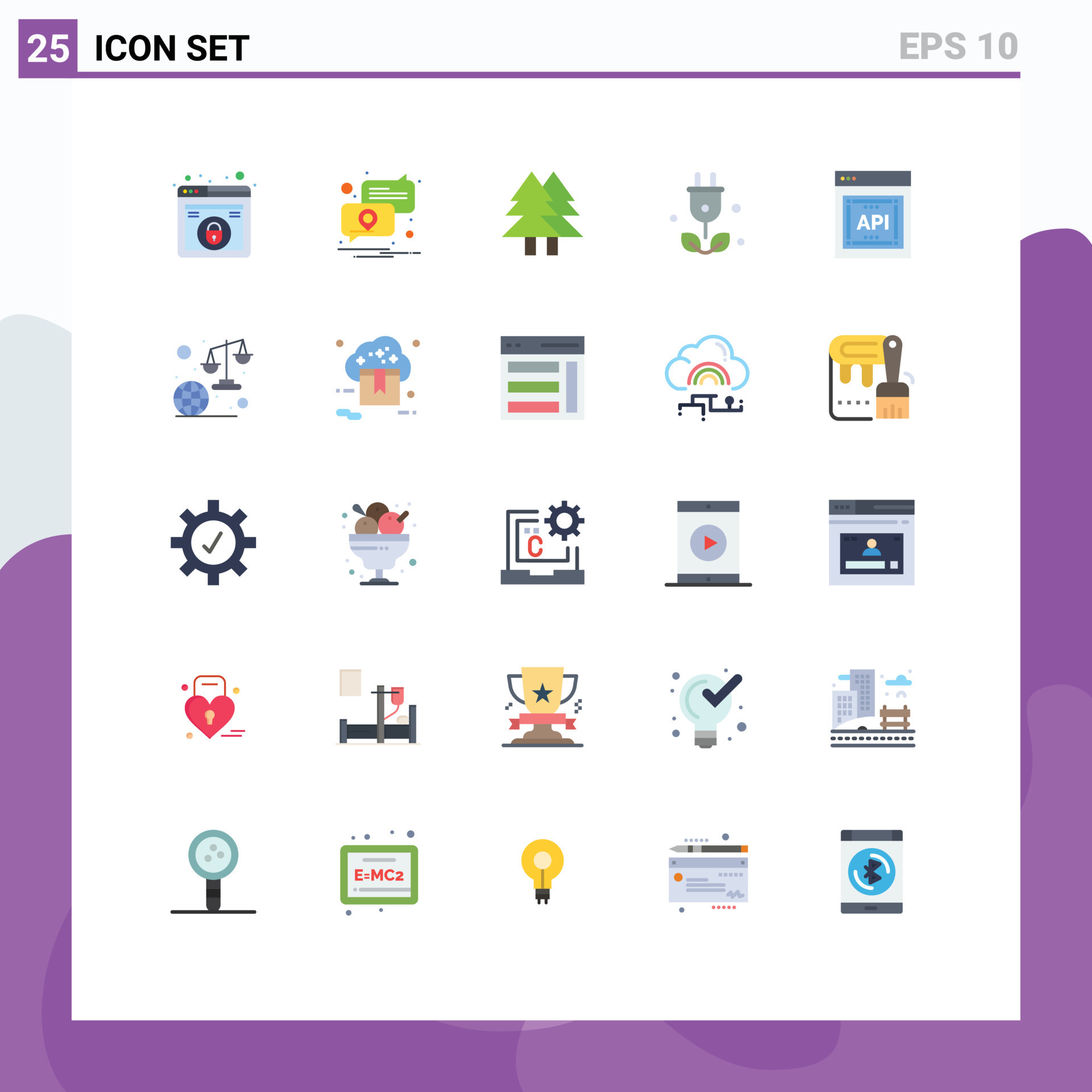 Modern Set of 25 Flat Colors and symbols such as api green christmas ...