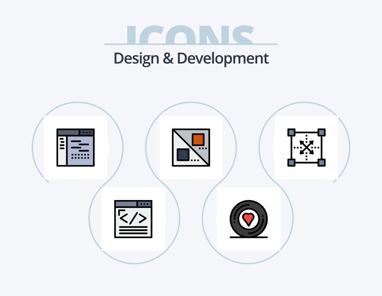 Design and Development Line Filled Icon Pack 5 Icon Design. web design ...