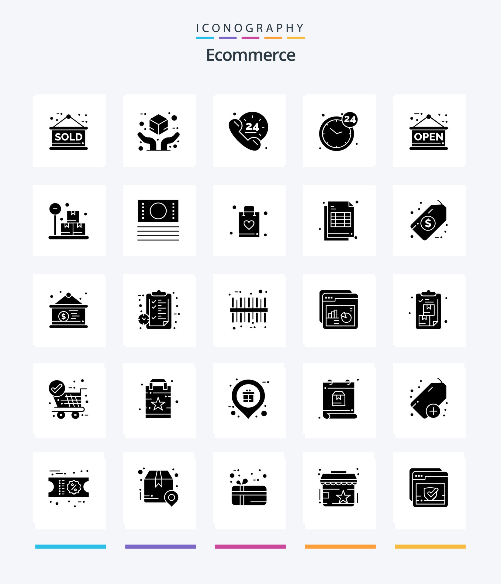 Creative Ecommerce 25 Glyph Solid Black Icon Pack Such As Board Open creative-ecommerce-25-glyph-solid-black-icon-pack-such-as-board-open