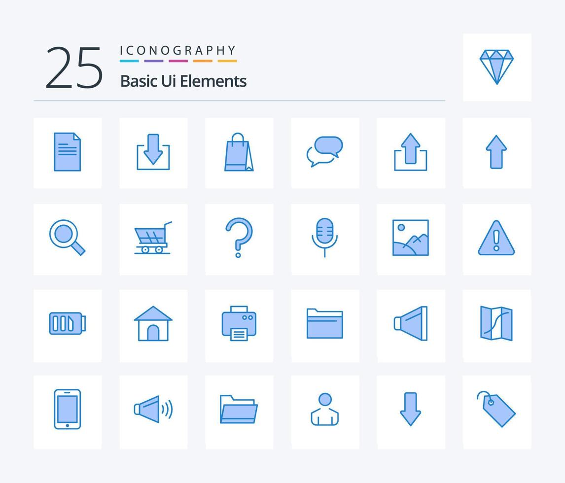 Elementos básicos de la interfaz de usuario Paquete de 25 iconos de ...