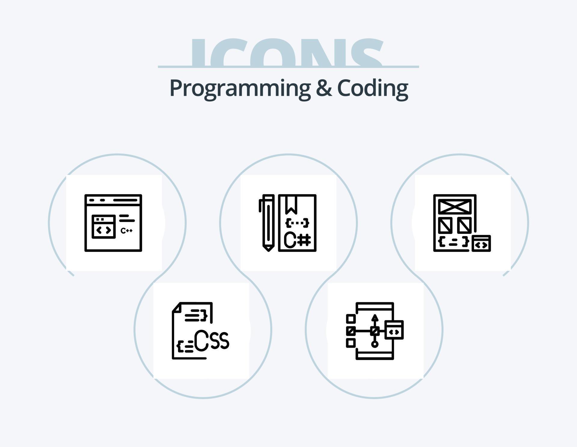 Programming And Coding Line Icon Pack 5 Icon Design Development Coding Develop Development