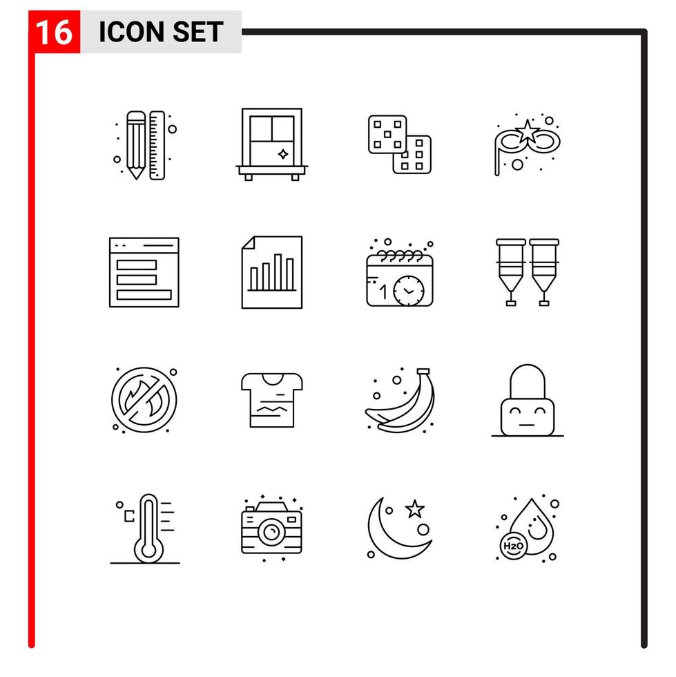 16 User Interface Outline Pack Of Modern Signs And Symbols Of File User