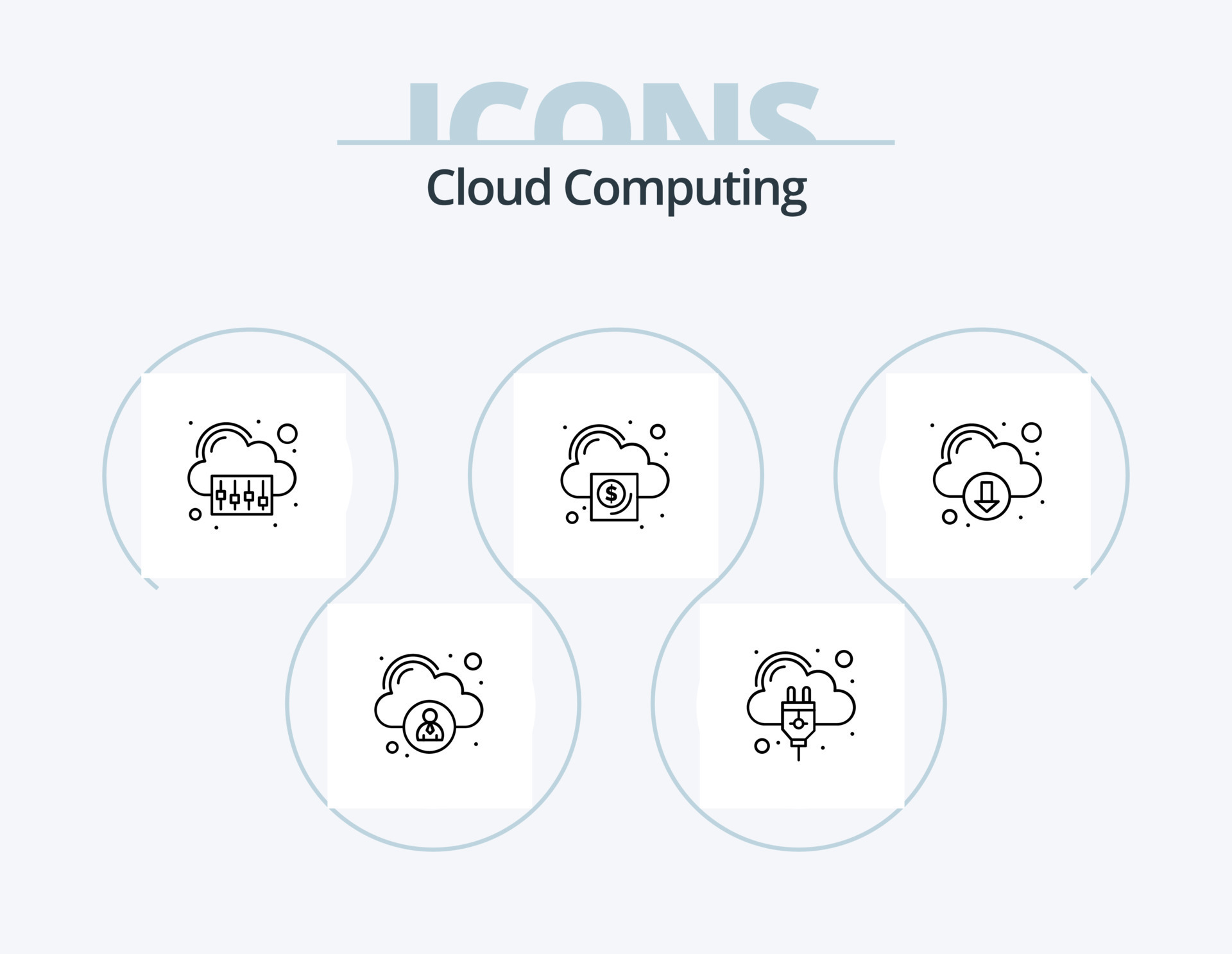 Cloud Computing Line Icon Pack 5 Icon Design Share Activity Cloud Cd Cloud Pencil 18600471