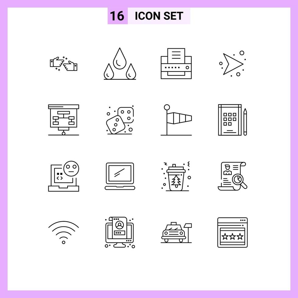 Set of 16 Vector Outlines on Grid for statistics graphic fax chart network Editable Vector ...