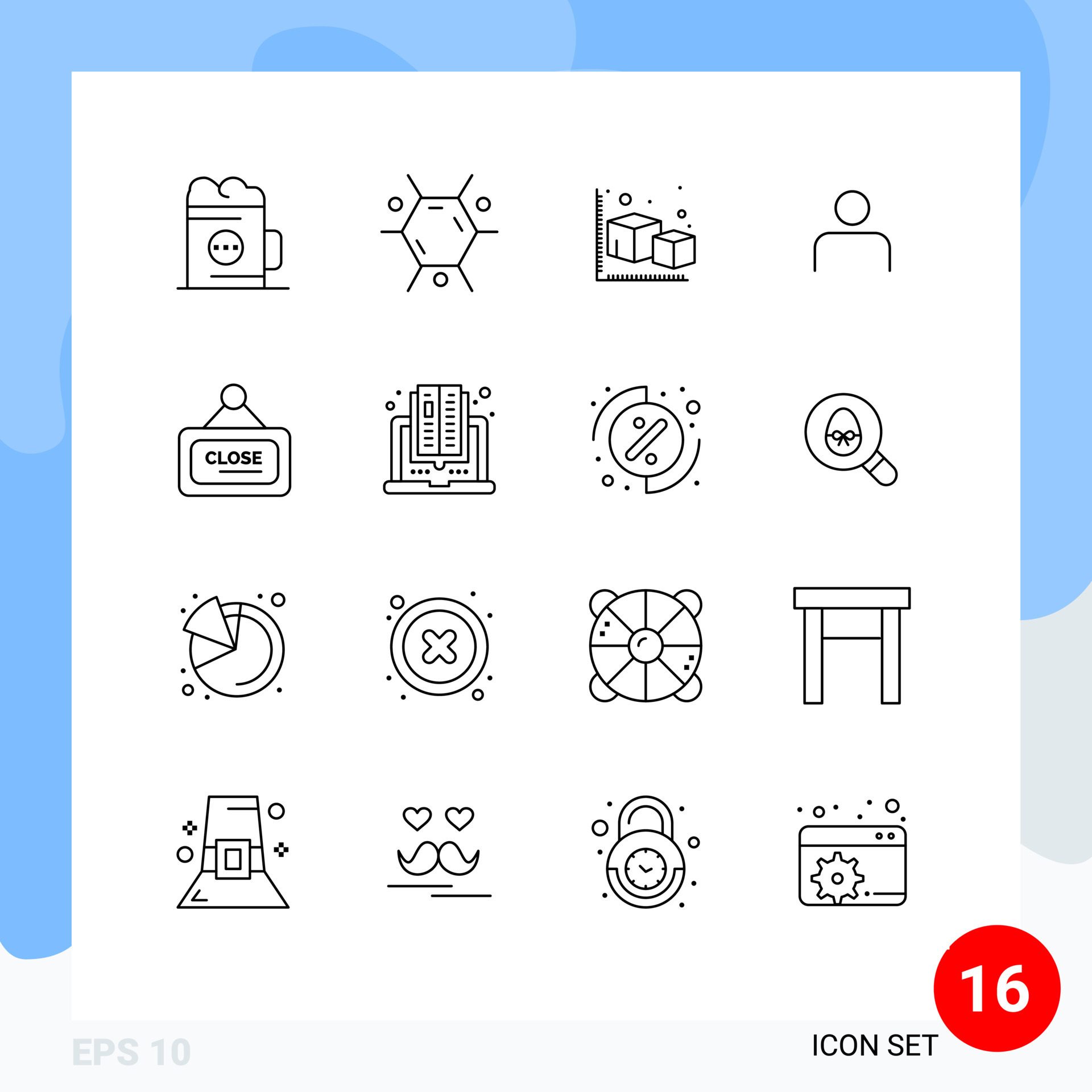Set of 16 Modern UI Icons Symbols Signs for marketing sets arrow ...