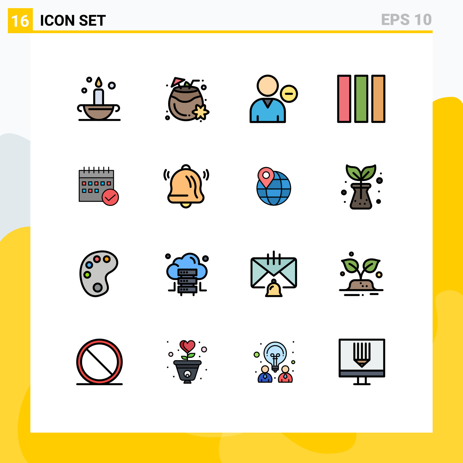 Set Of 16 Vector Flat Color Filled Lines On Grid For Approved Web Design Delete Layout User