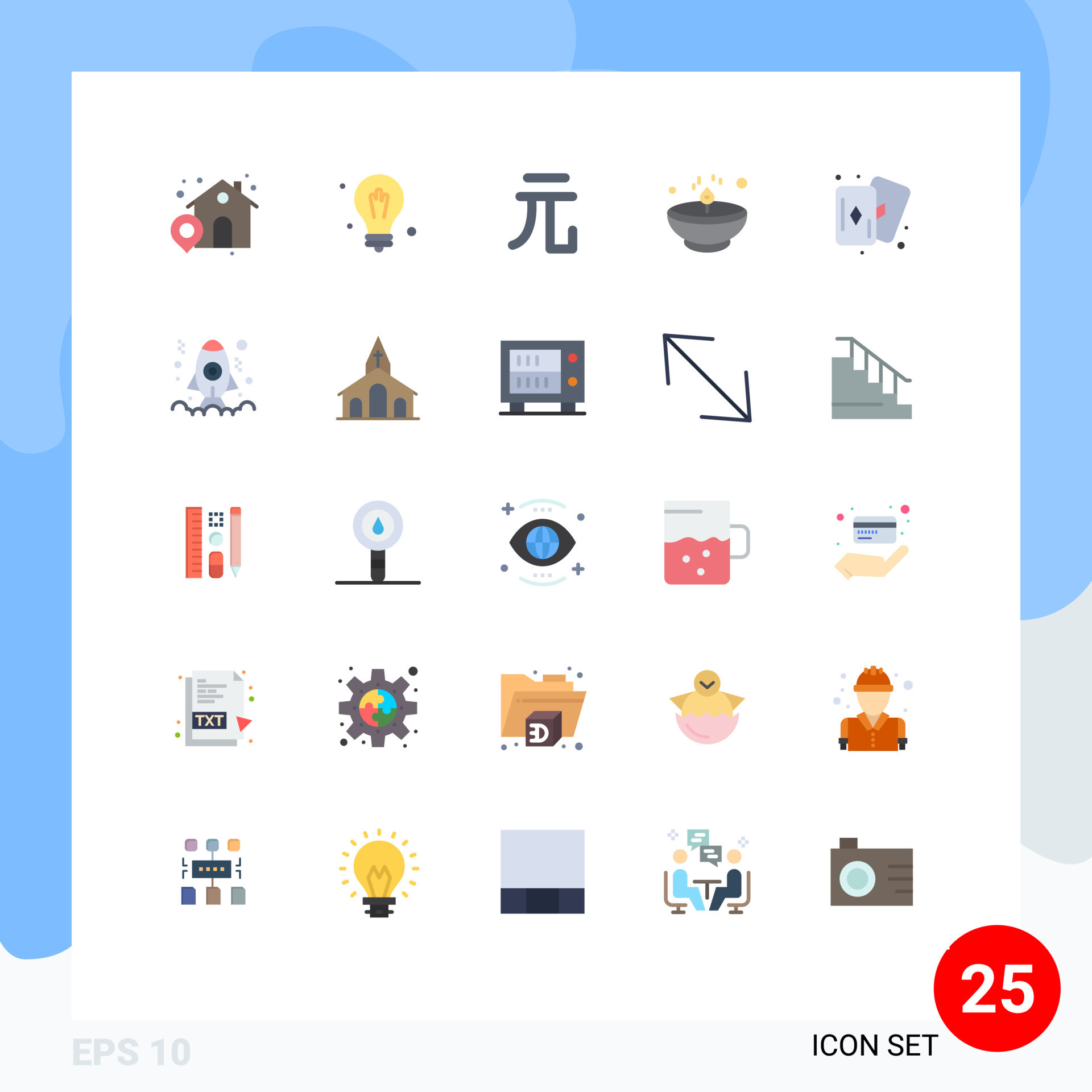 Set Of 25 Modern Ui Icons Symbols Signs For App Hobby Yuan Hobbies Lamp Editable Vector Design