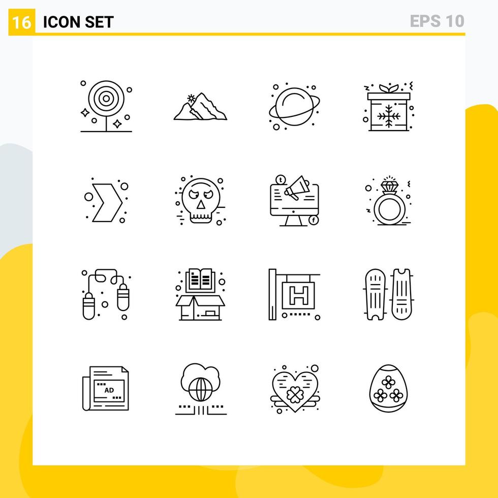 Stock Vector Icon Pack of 16 Line Signs and Symbols for arrow christmas ...