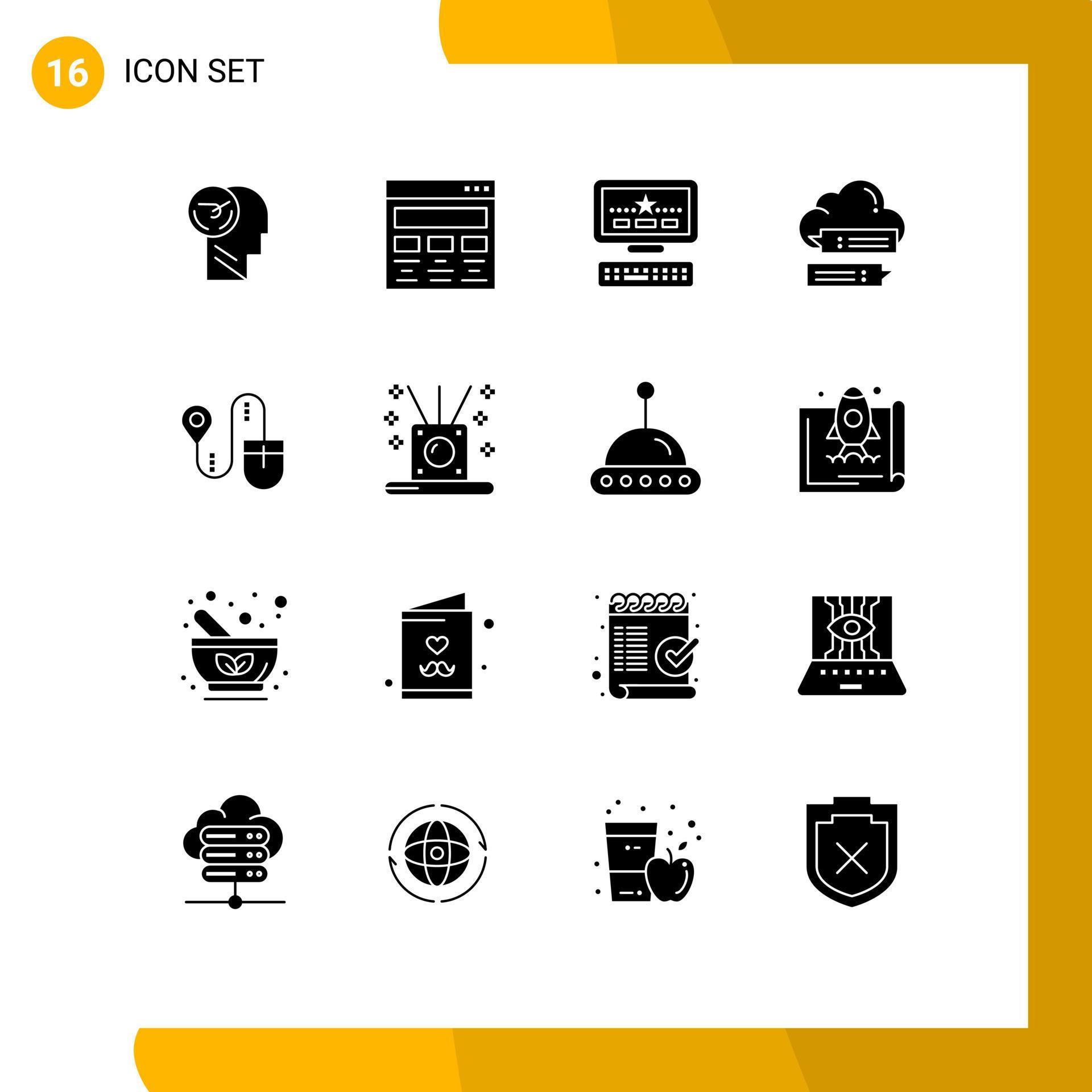 Stock Vector Icon Pack of 16 Line Signs and Symbols for messages online ...