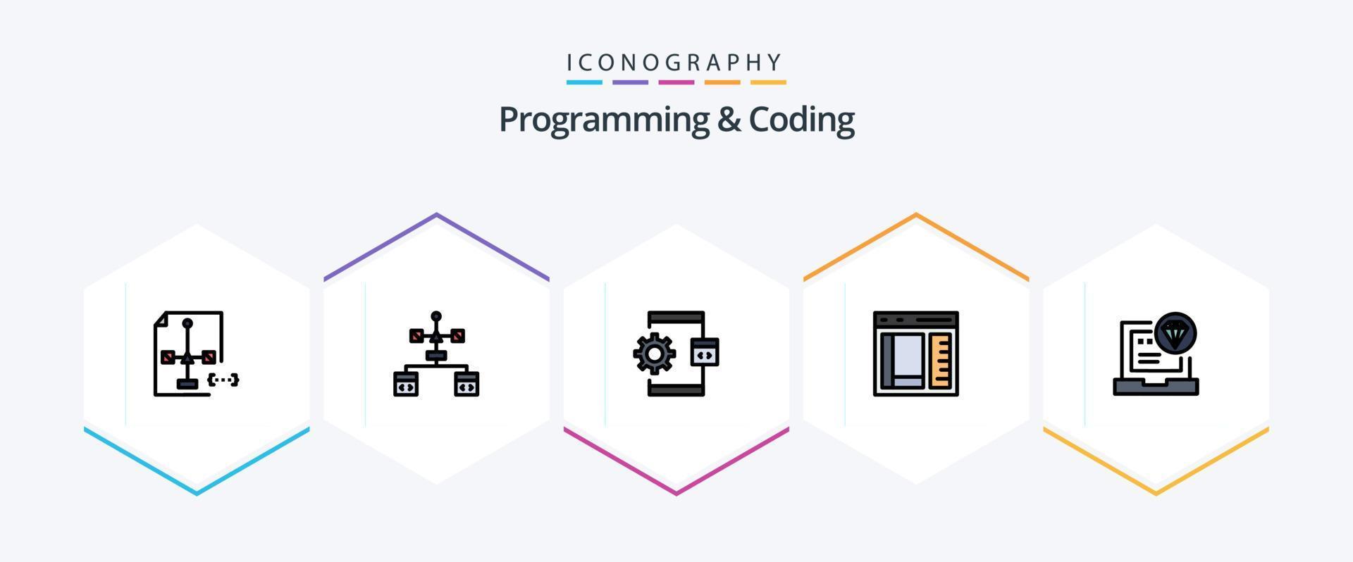 Programming And Coding 25 Filledline Icon Pack Including Develop