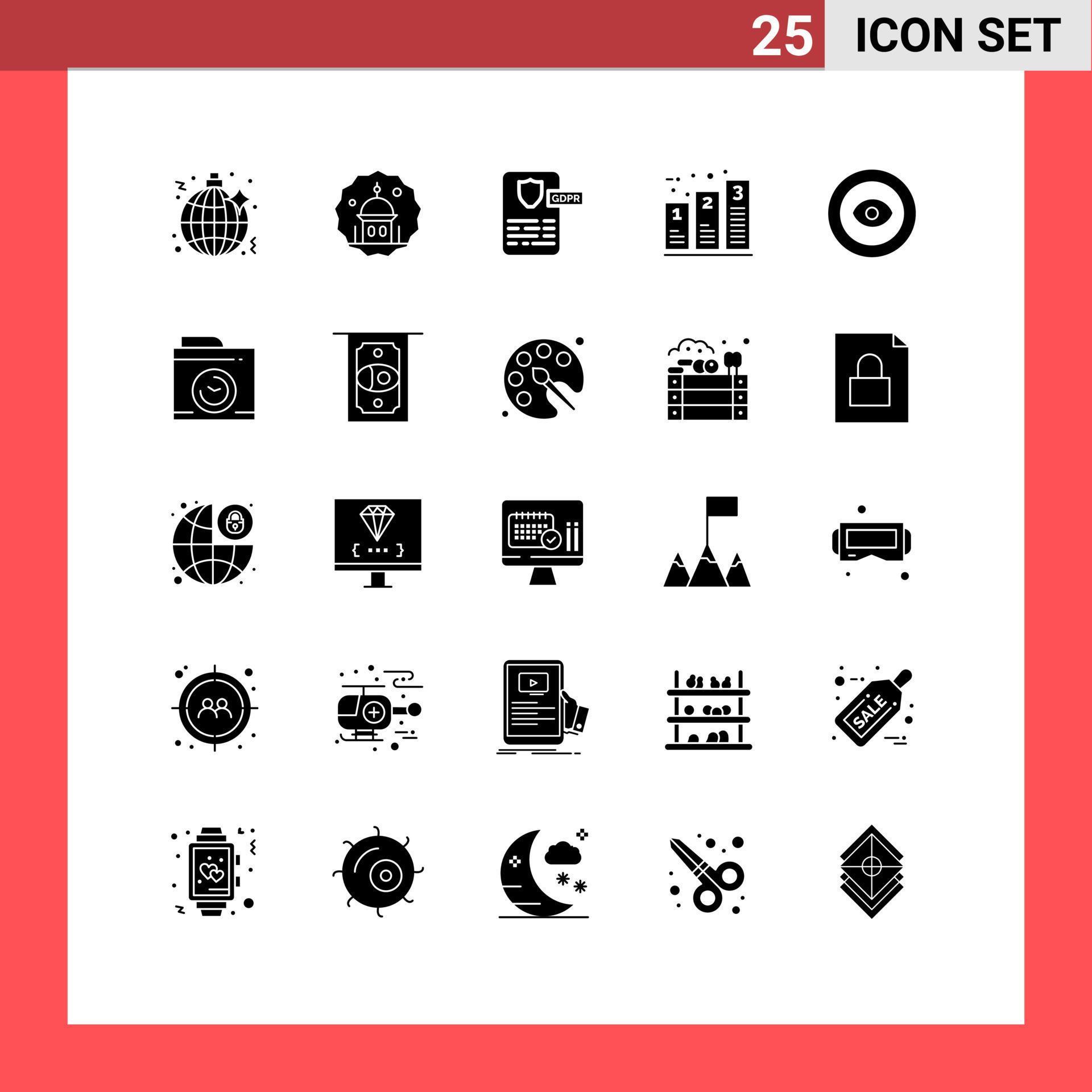 Set of 25 Modern UI Icons Symbols Signs for phases graph pray chart ...