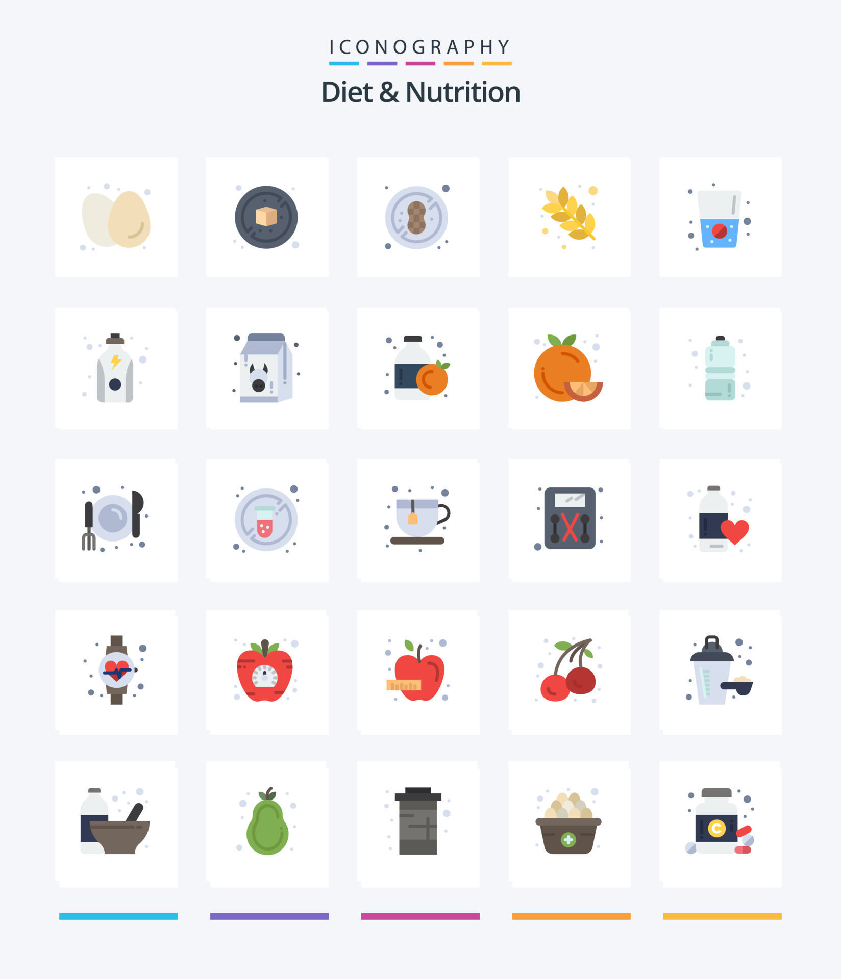 Creative Diet And Nutrition 25 Flat icon pack Such As drink. diet. diet ...