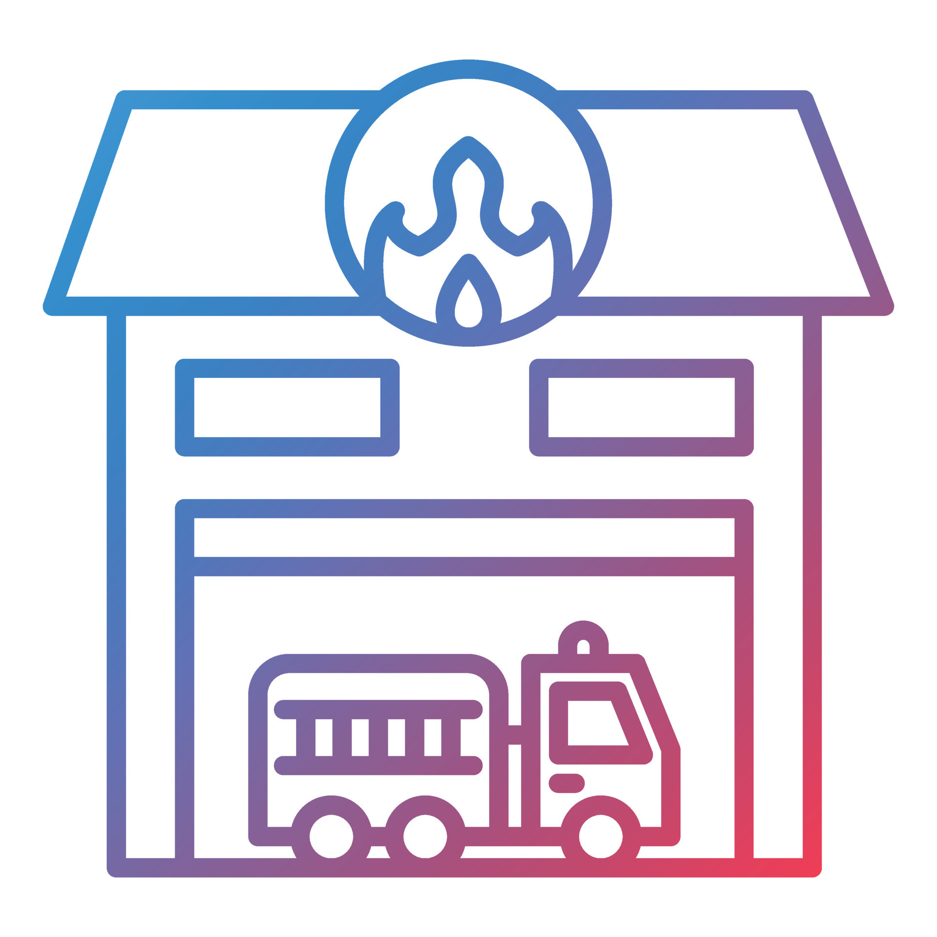 Firefighter Garage Line Gradient Icon 18608358 Vector Art at Vecteezy