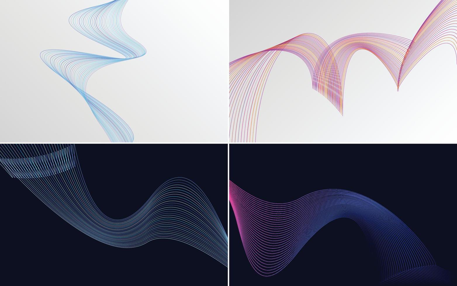 Collection of geometric minimal lines pattern set 18626610 Vector Art ...