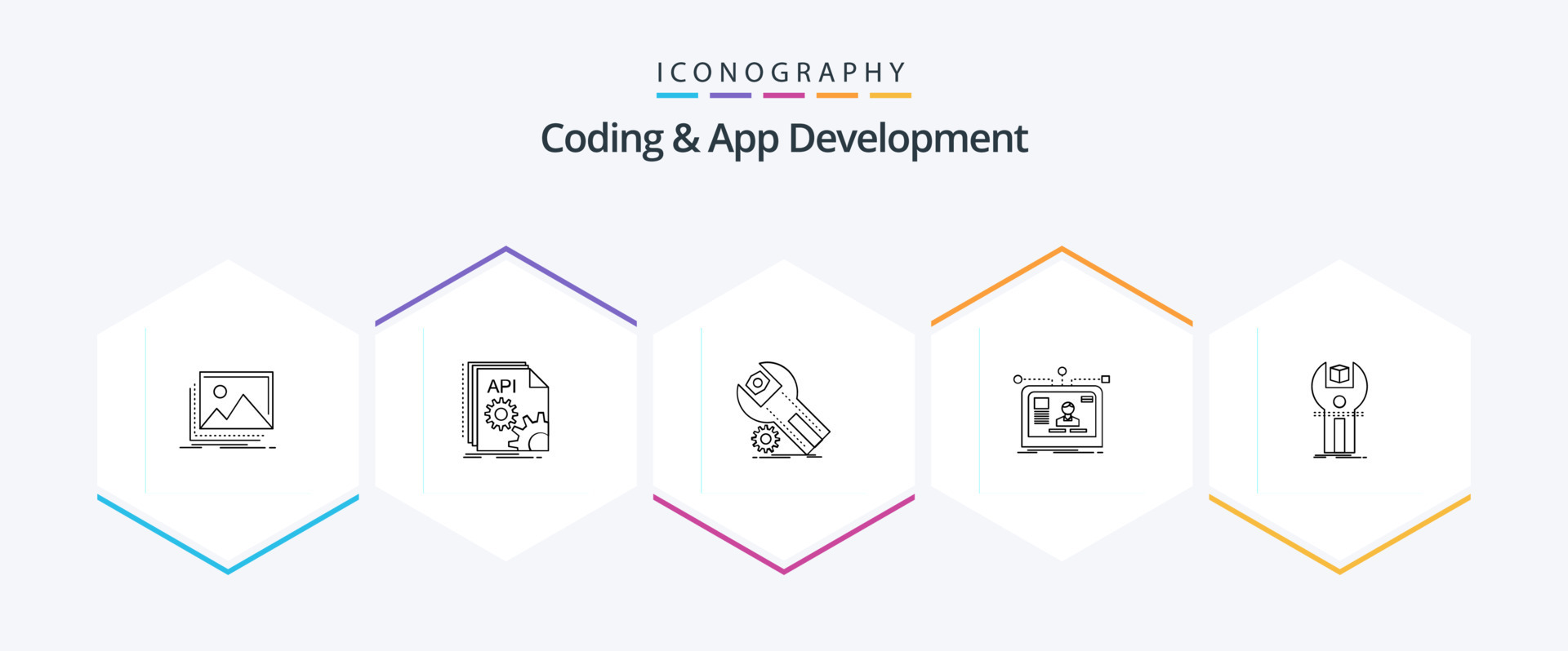 Coding And App Development 25 Line icon pack including user. interface ...