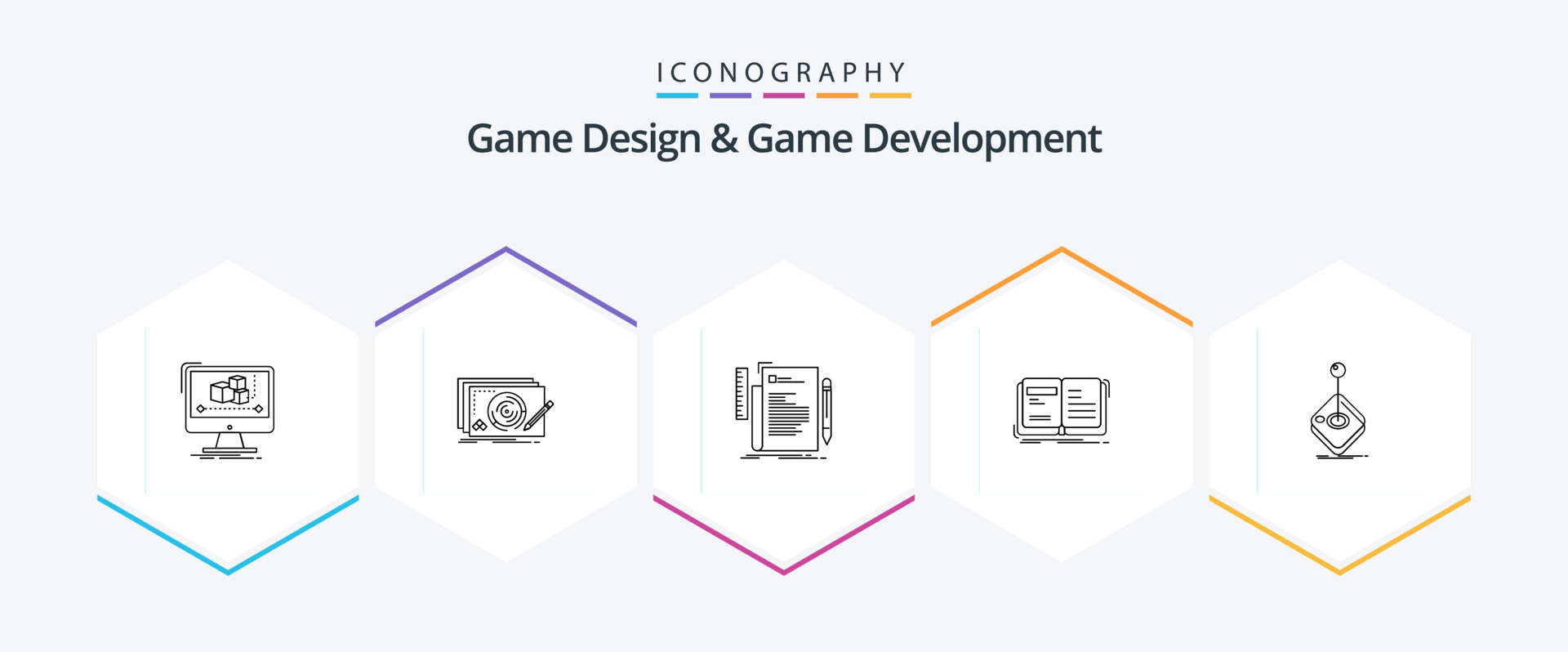 Game Design And Game Development 25 Line icon pack including open ... Game Design And Game Development 25 Line icon pack including open ...
