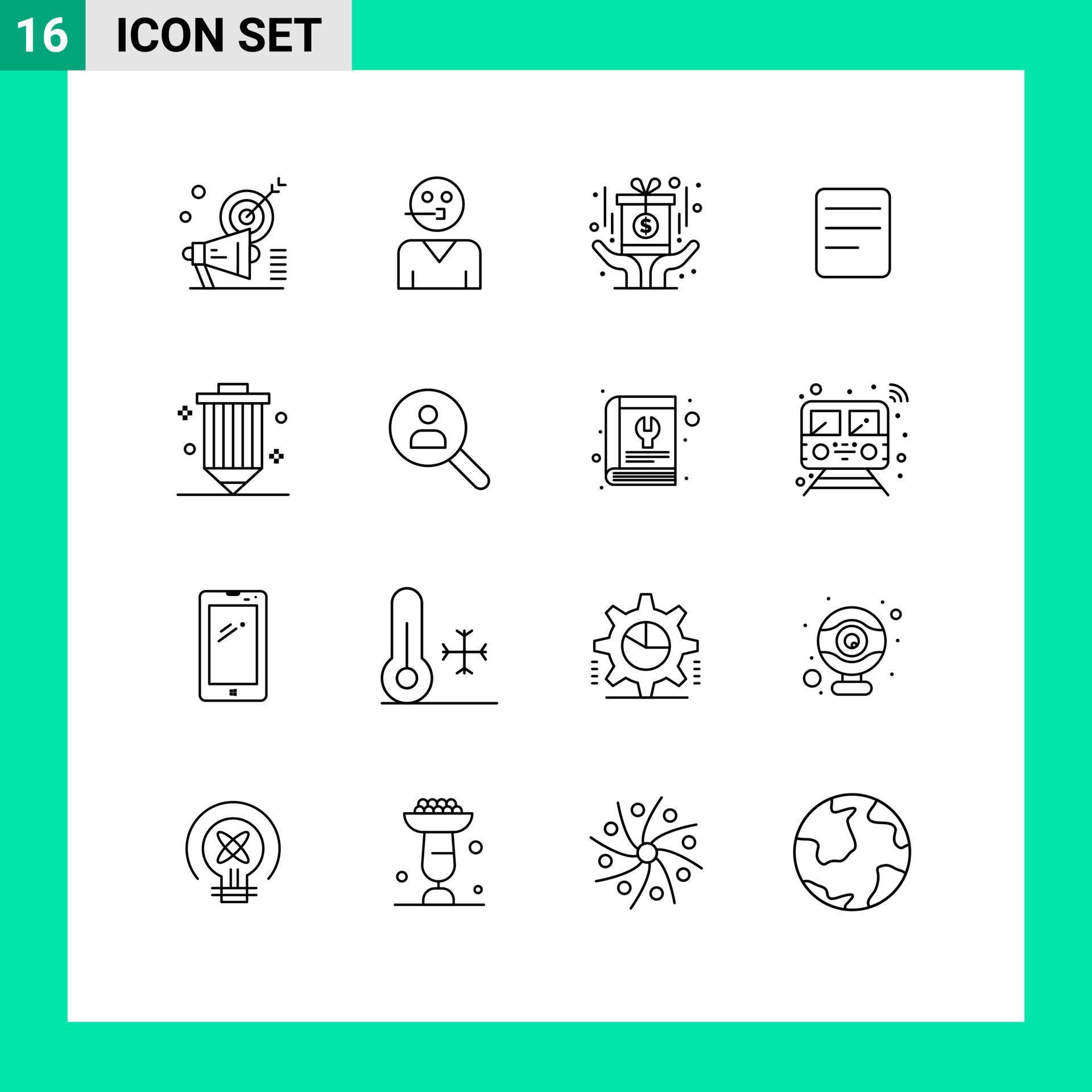 Set Of 16 Vector Outlines On Grid For Coding Text Support Twitter Reward Editable Vector Design