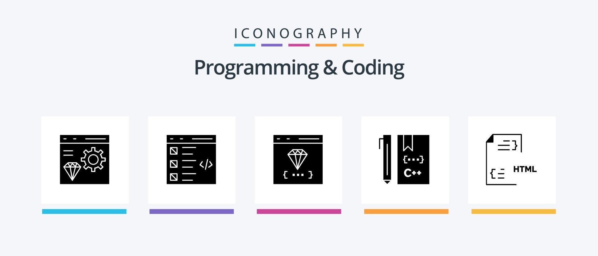 Programming And Coding Glyph 5 Icon Pack Including coding. c ... Programming And Coding Glyph 5 Icon Pack Including coding. c ...