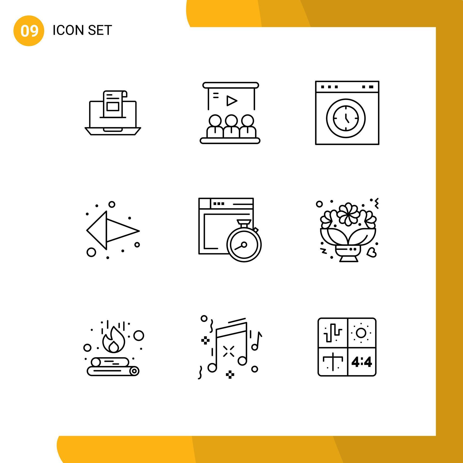 Stock Vector Icon Pack of 9 Line Signs and Symbols for test page ...