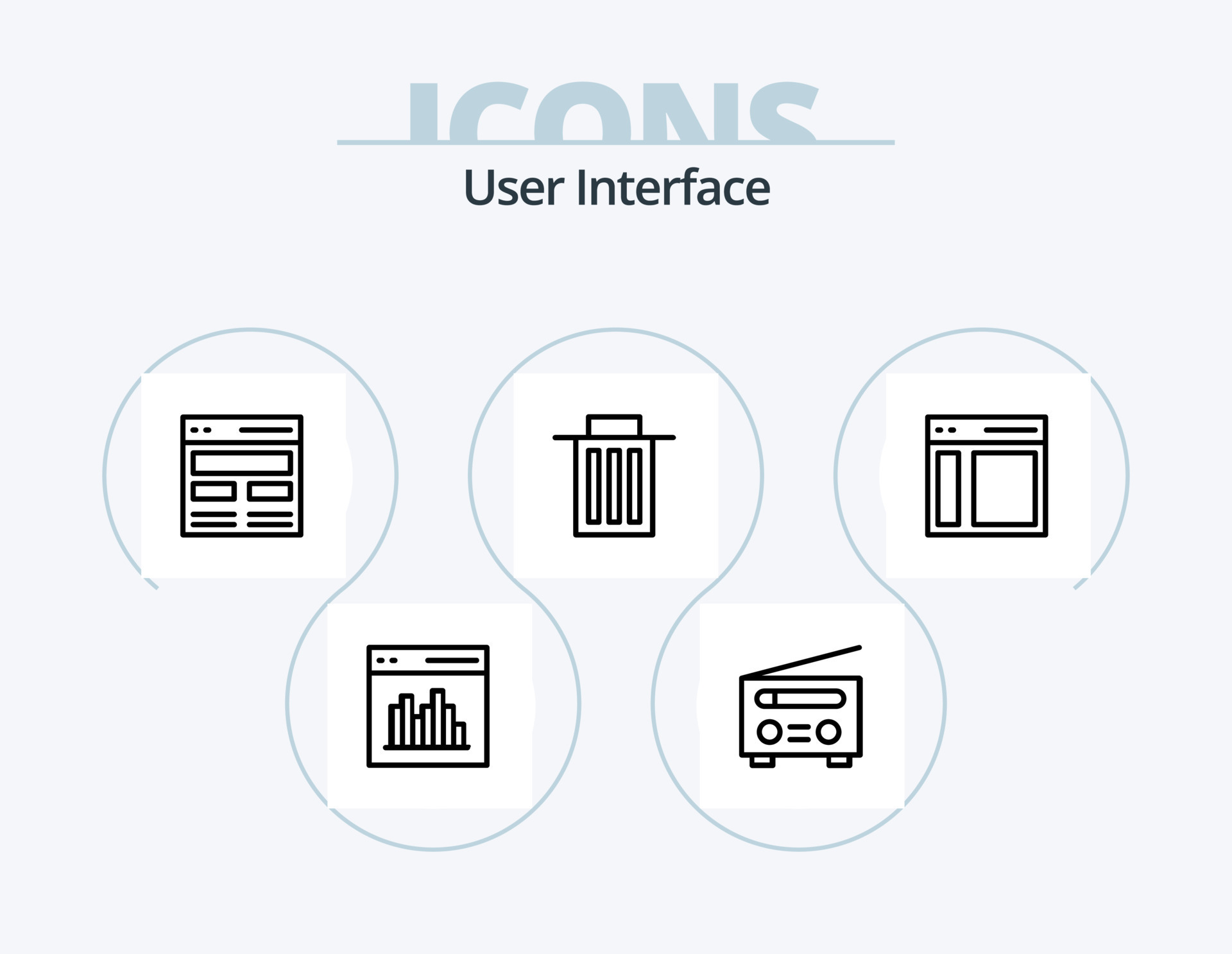 User Interface Line Icon Pack 5 Icon Design. settings. communication ...