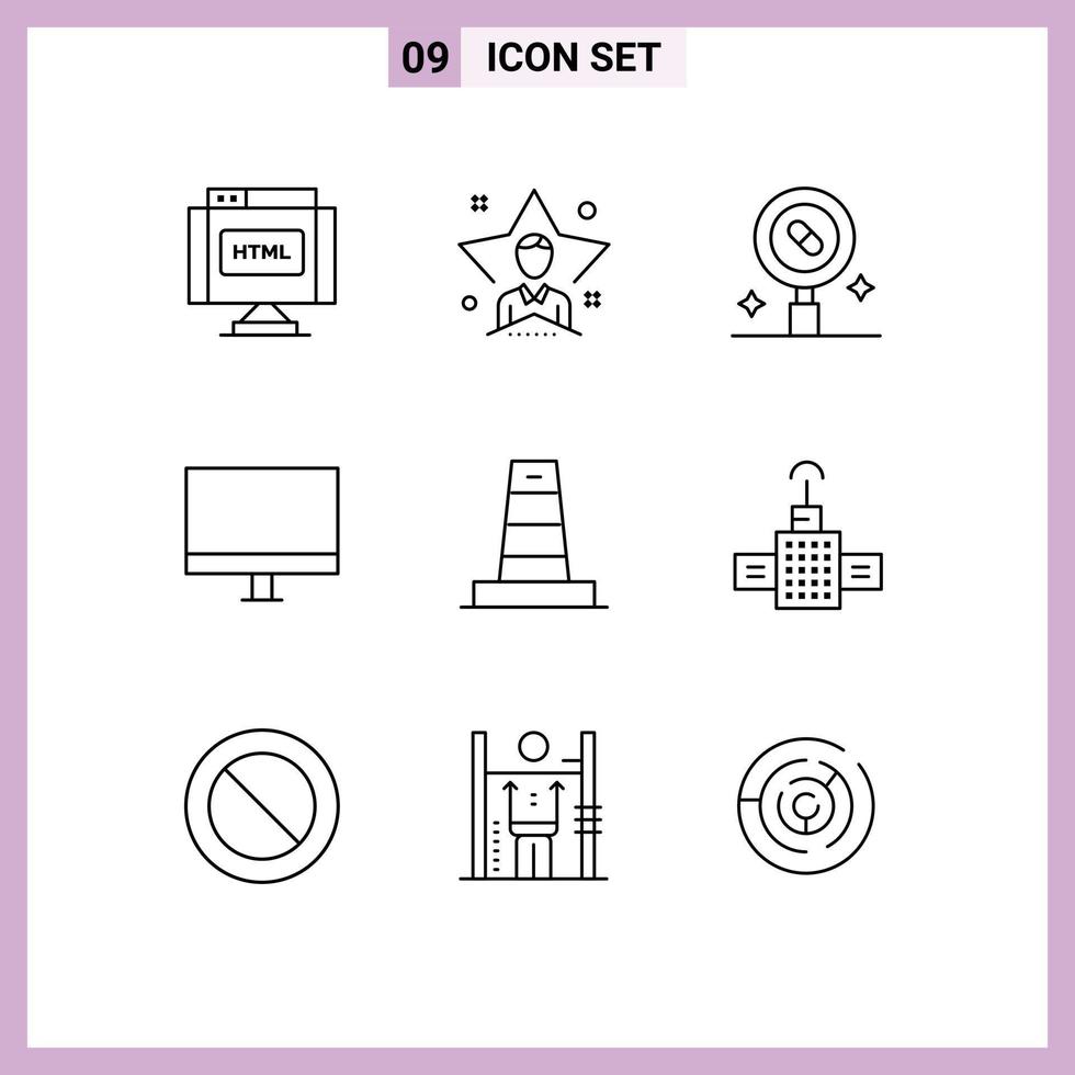 9 User Interface Outline Pack Of Modern Signs And Symbols Of Hardware Devices Man Computers
