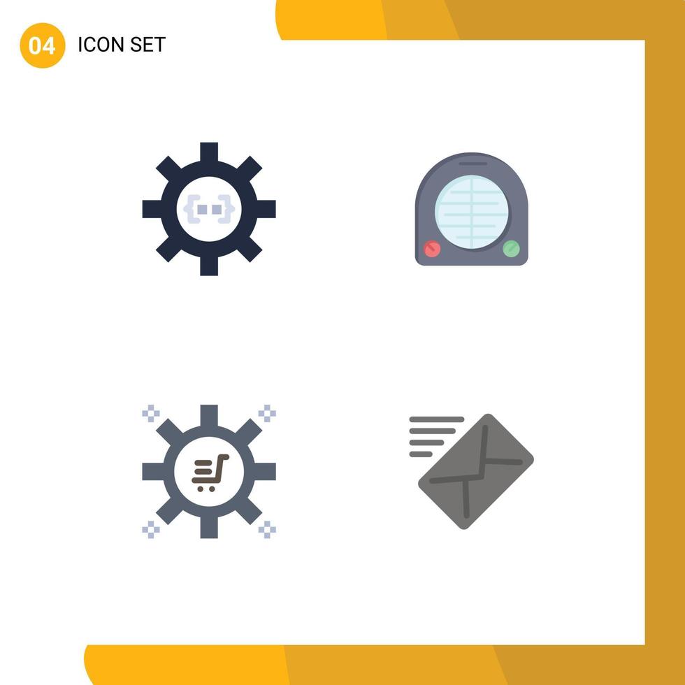 4 Universal Flat Icon Signs Symbols of coding marketing automation ...