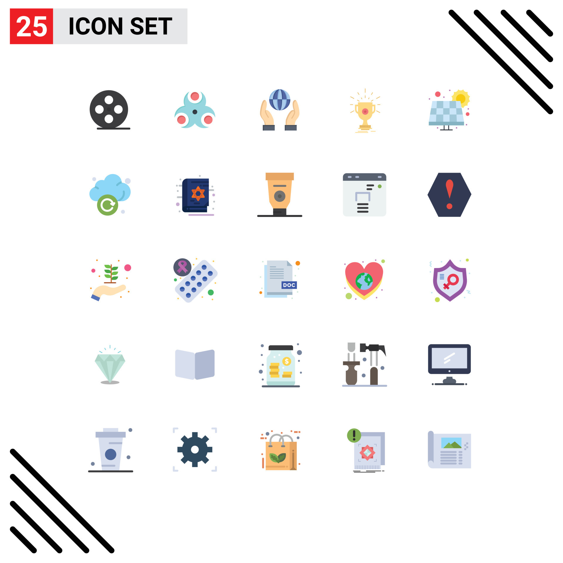 User Interface Pack of 25 Basic Flat Colors of energy win biosphere ...