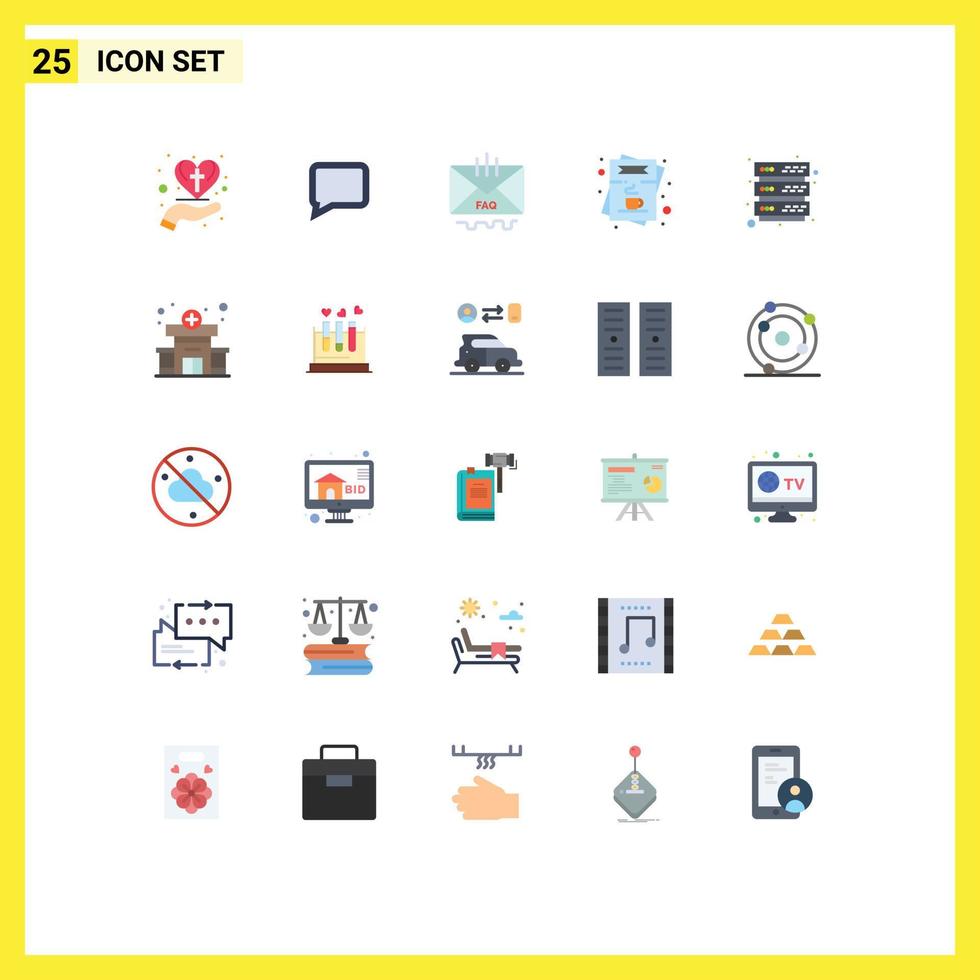 Set Of 25 Vector Flat Colors On Grid For Order List Communication
