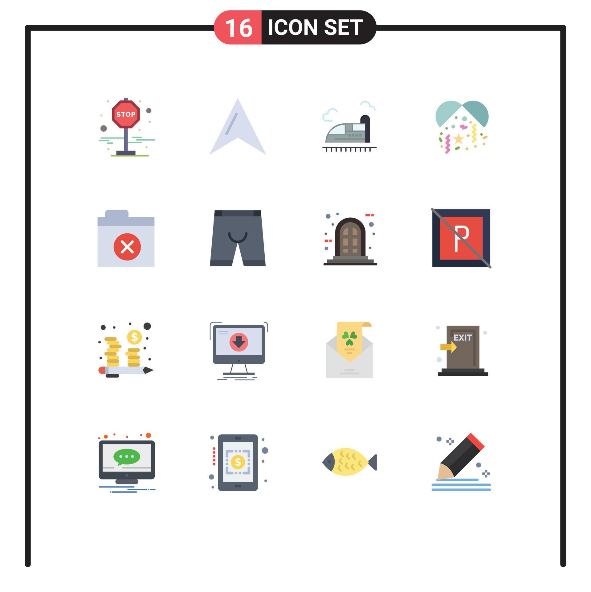 Stock Vector Icon Pack of 16 Line Signs and Symbols for clothe folder ...