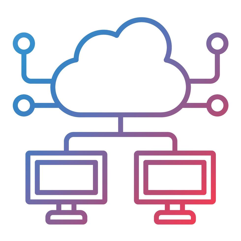 Cloud Computing Line Gradient Icon 18662843 Vector Art At Vecteezy