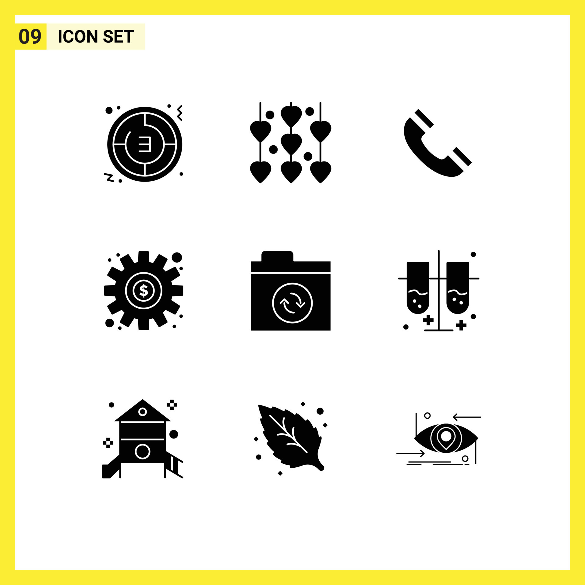 Set of 9 Modern UI Icons Symbols Signs for files preference wedding ...