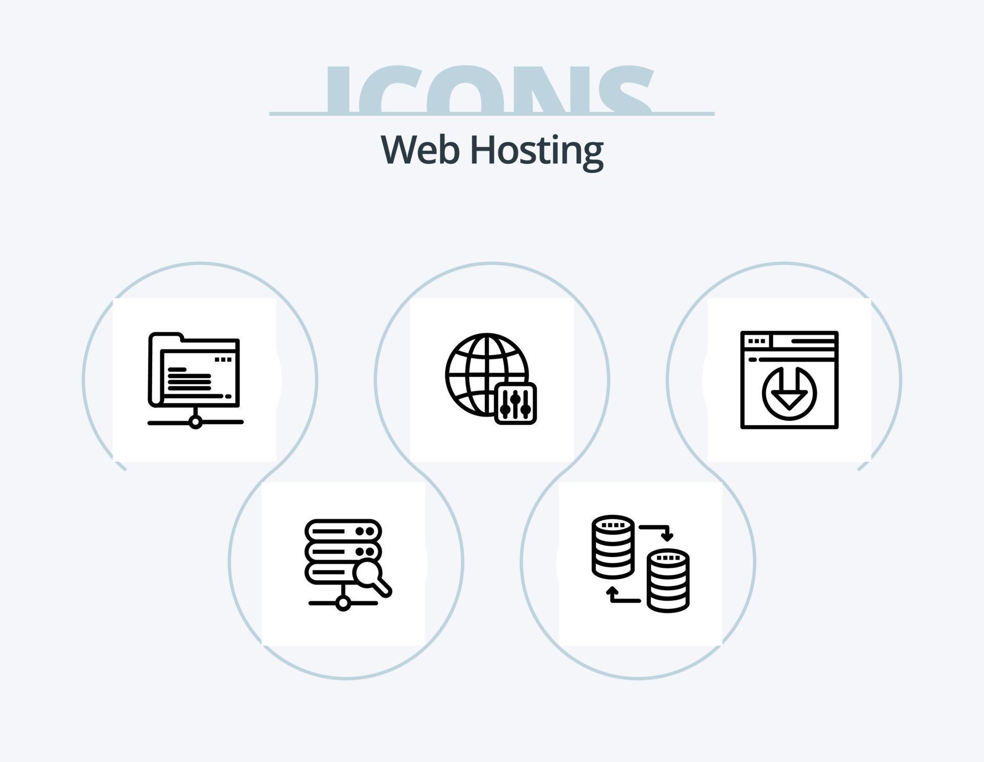 Web Hosting Line Icon Pack 5 Icon Design Download Setting Data System Internet 18663970