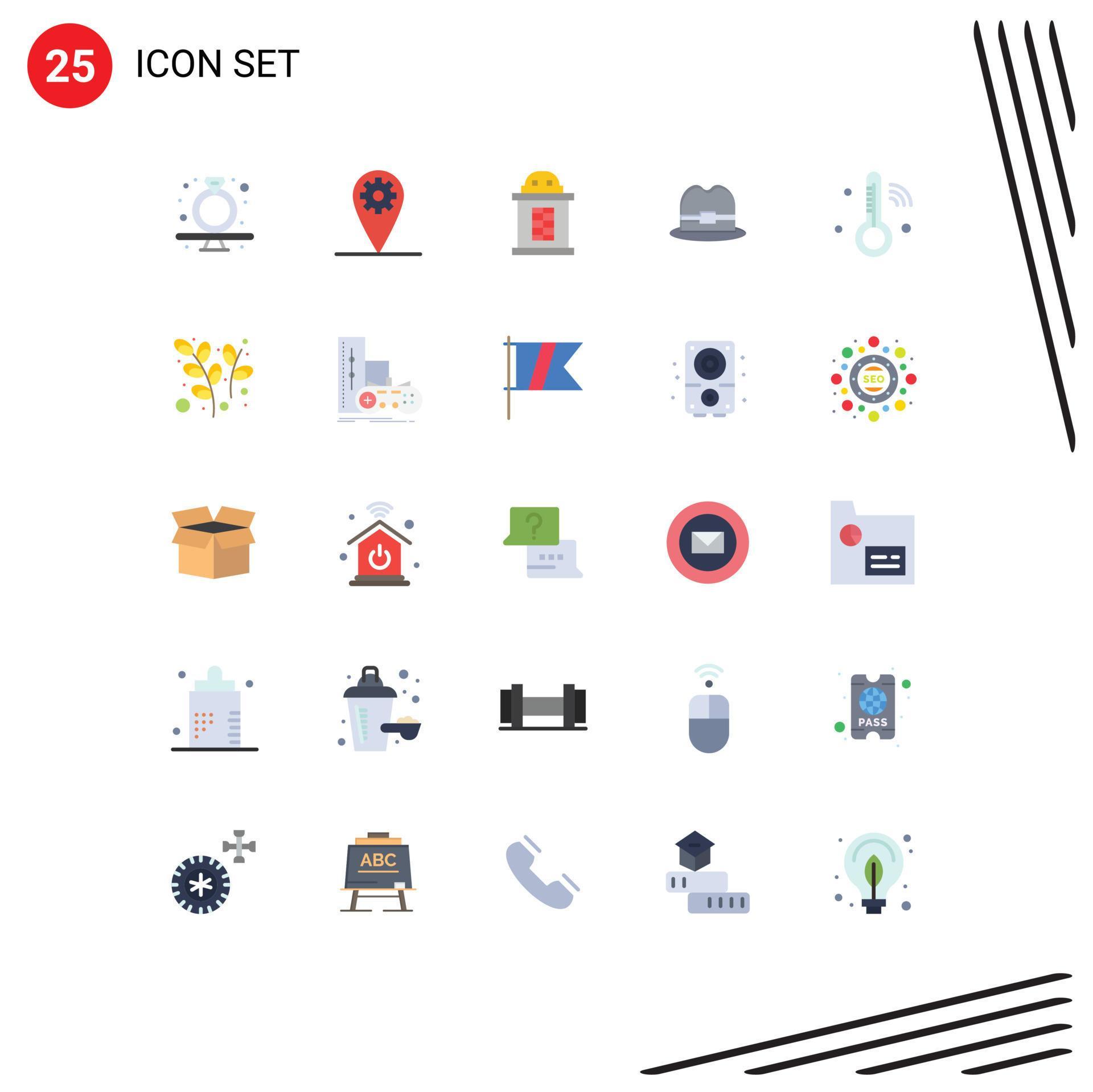 Flat Color Pack Of 25 Universal Symbols Of Thermometer Iot Ticket Internet Of Things Tourism